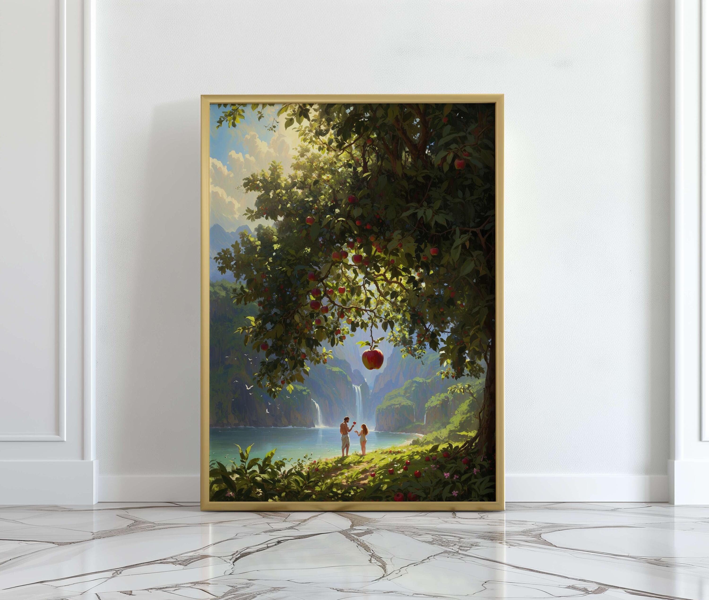 Adam and Eve in the Garden of Eden - Fantasy Art | Esoteric Poster - Etsy