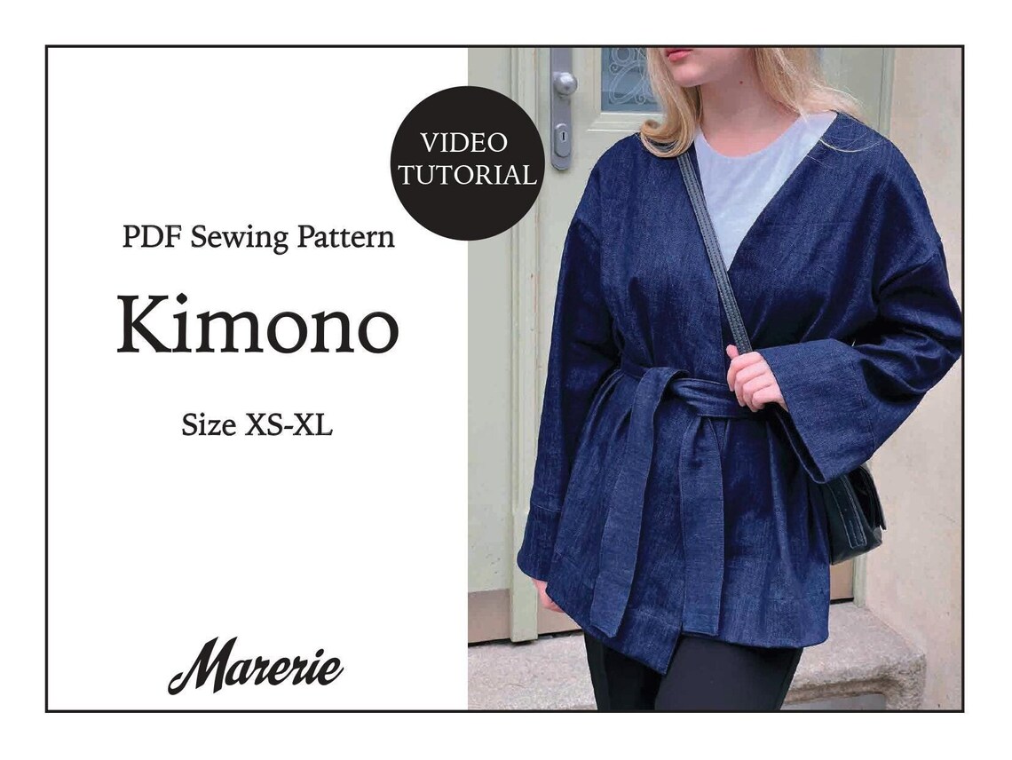 Denim Kimono Jacket, PDF Pattern, Women Jacket, Easy Pattern, Video ...