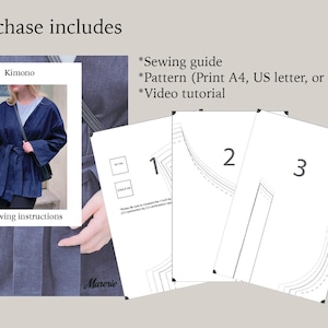 Denim Kimono Jacket, PDF Pattern, Women Jacket, Easy Pattern, Video ...