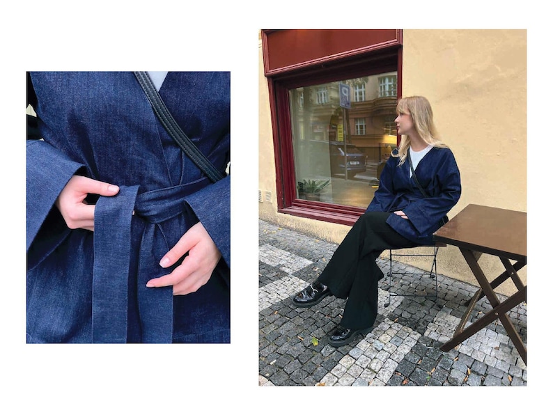 Denim Kimono Jacket, PDF Pattern, Women Jacket, Easy Pattern, Video ...