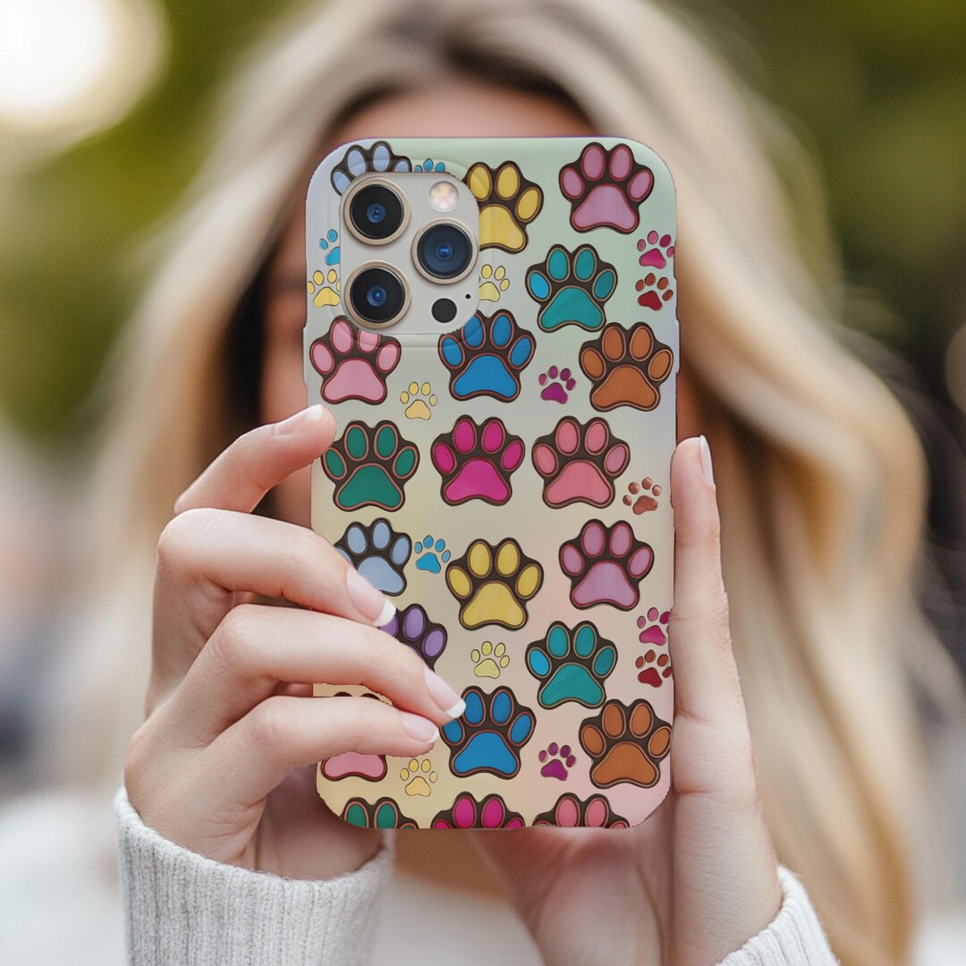 Custom Paw Phone Case for iPhone 15 14 13 12 11 Pro Max, Dog Lover ...