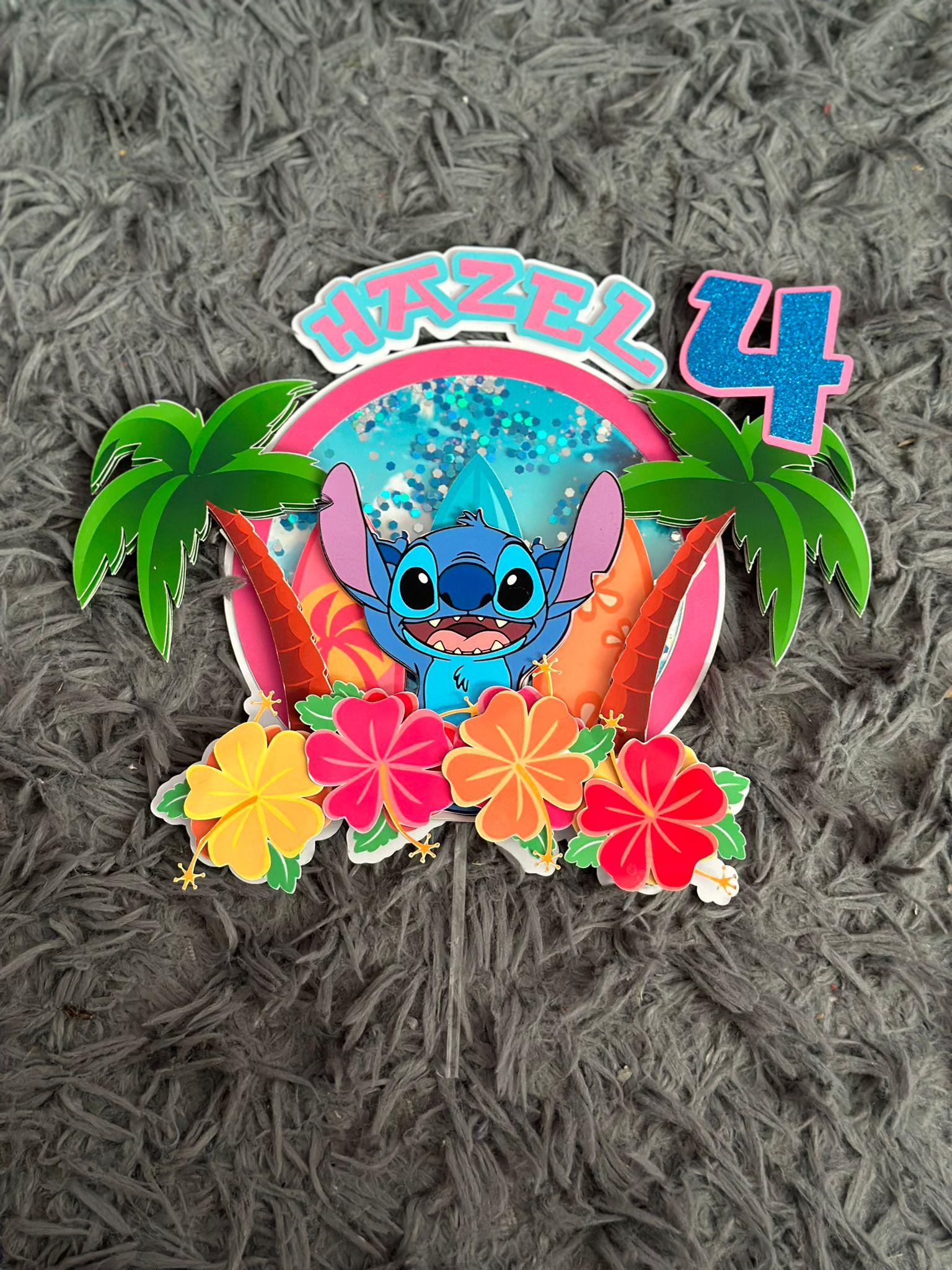 Personalized Stich Topper Cake Topper Girl Cake Topper Birthday Party ...