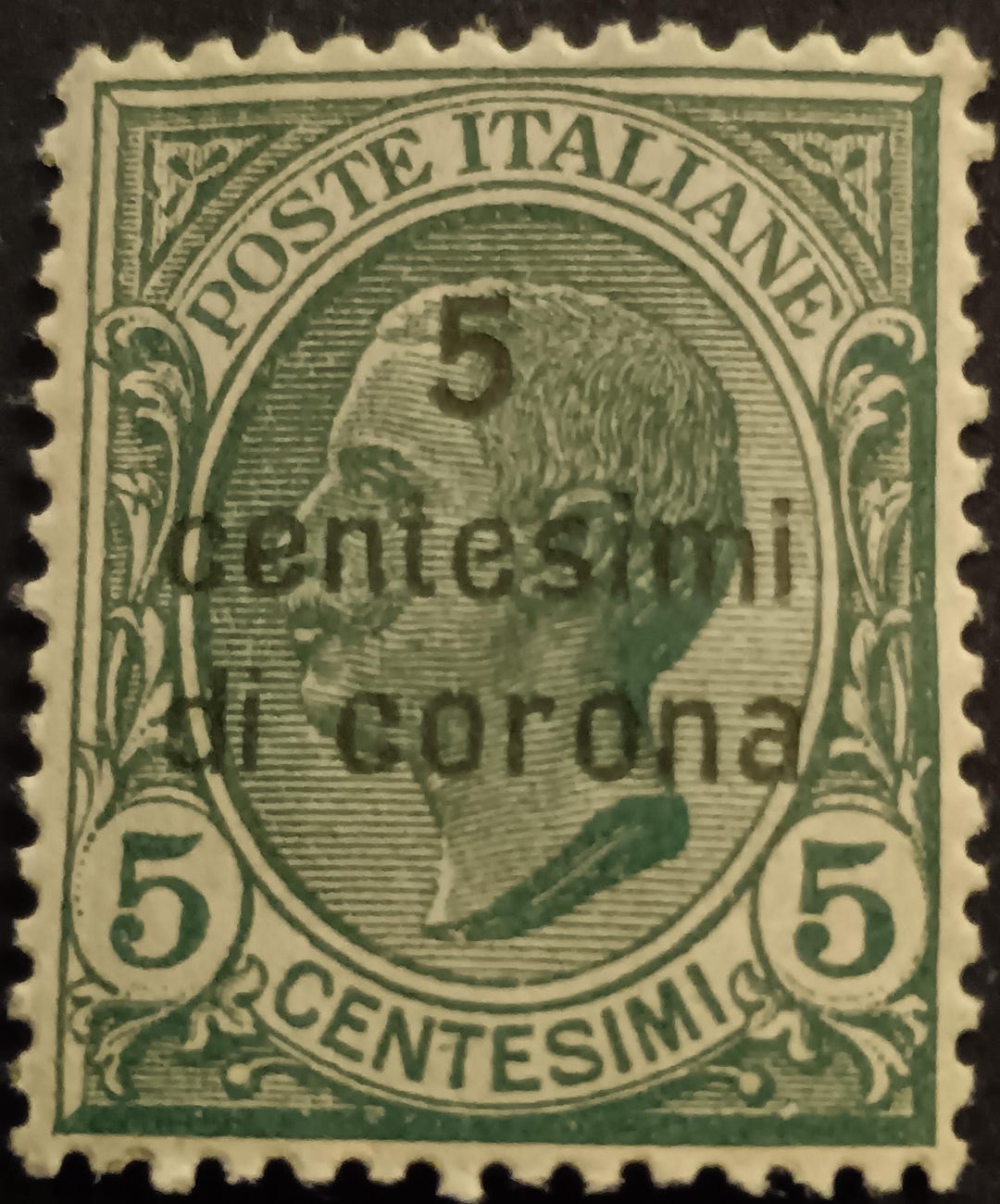 Vintage Italian/austrian Stamp. Italian Occupation. 5 Centesimi. Green ...