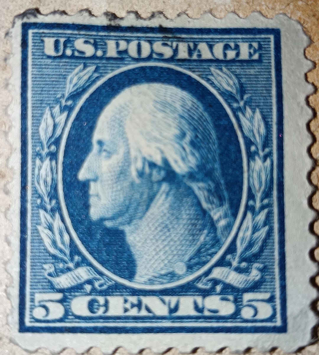 Vintage USA Stamp. George Washington. 5 Cents Blue. Unused Condifion ...