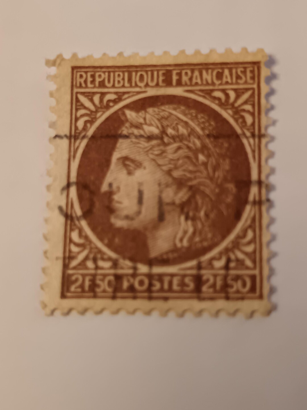RARE Vintage French Stamp 2F50 Republic Francaise. Good Used Condition ...