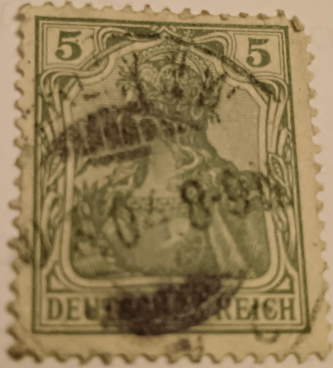 RARE German Stamp Deutches Reiche 5 Pfennig Green - Etsy
