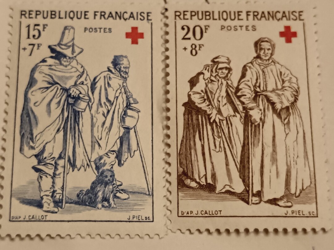 Lot of 2 1950's Red Cross Stamps 15f and 20f. Unused Condition. - Etsy