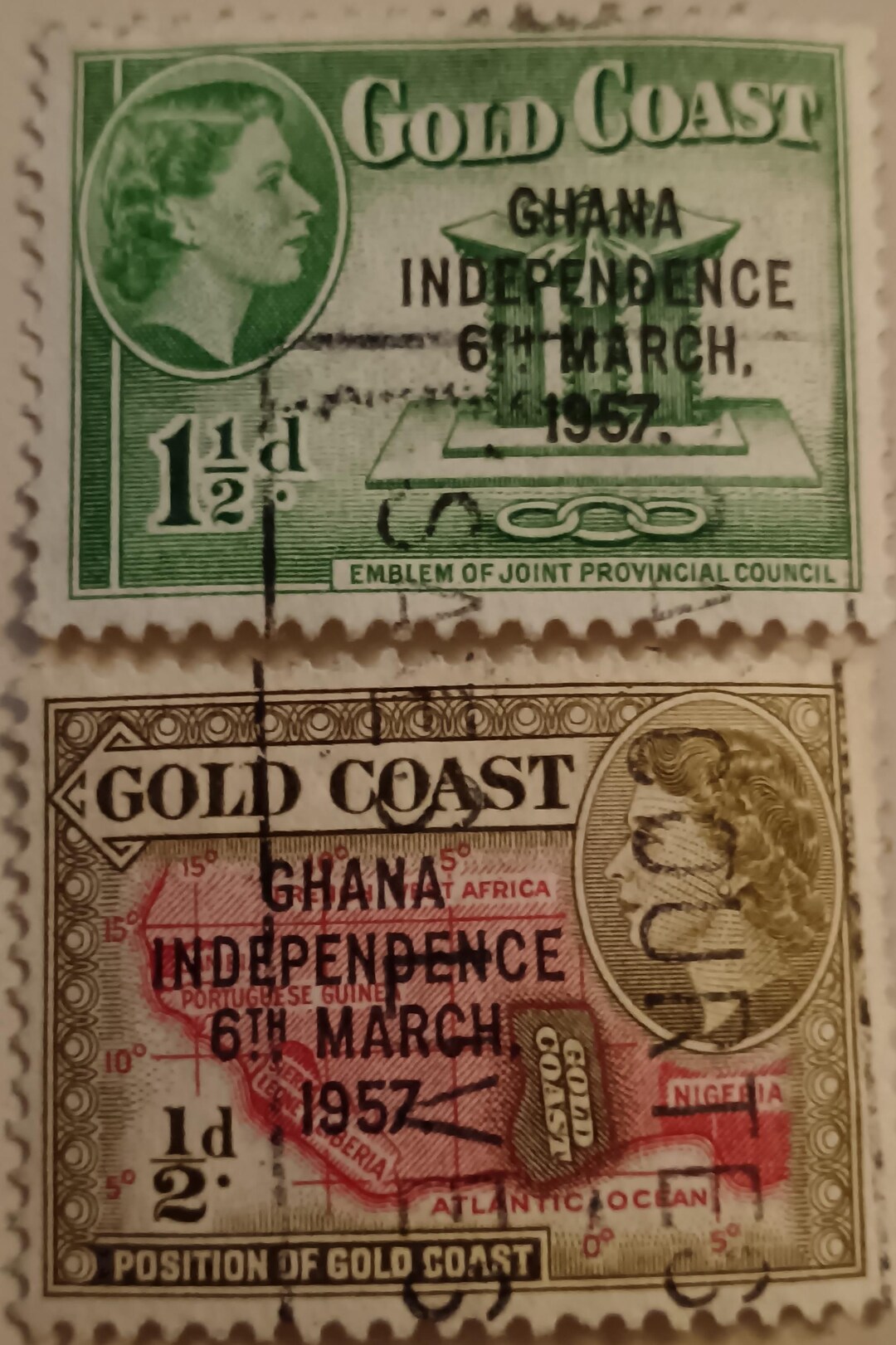 Vintage British Empire Stamps. 1950's. Gold Coast. Early Queen ...