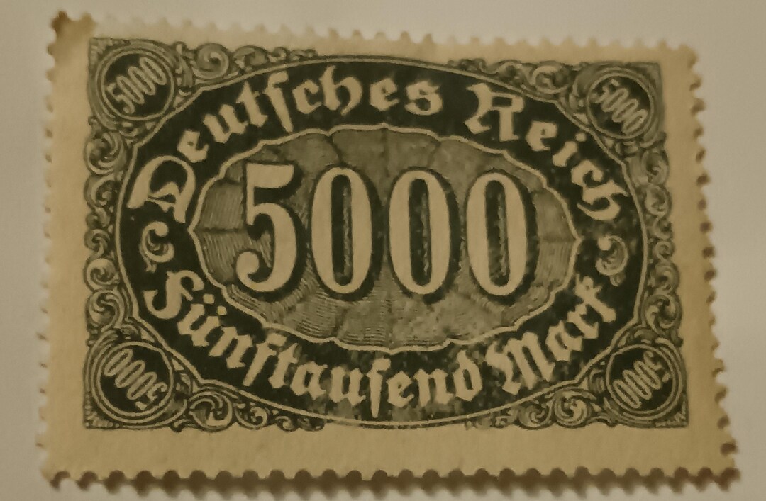Vintage German Stamp. Deutches Reich. 5000 Mark. Unused Condition ...