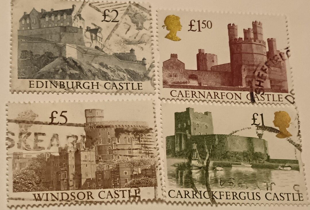 UK Vintage Castle Stamps - Etsy