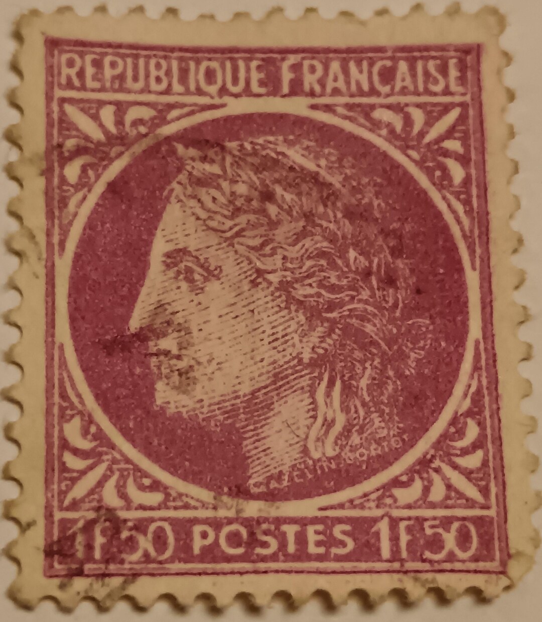 Vintage French Stamp Republique Francaisecerez De Mazelin. Red. Used ...