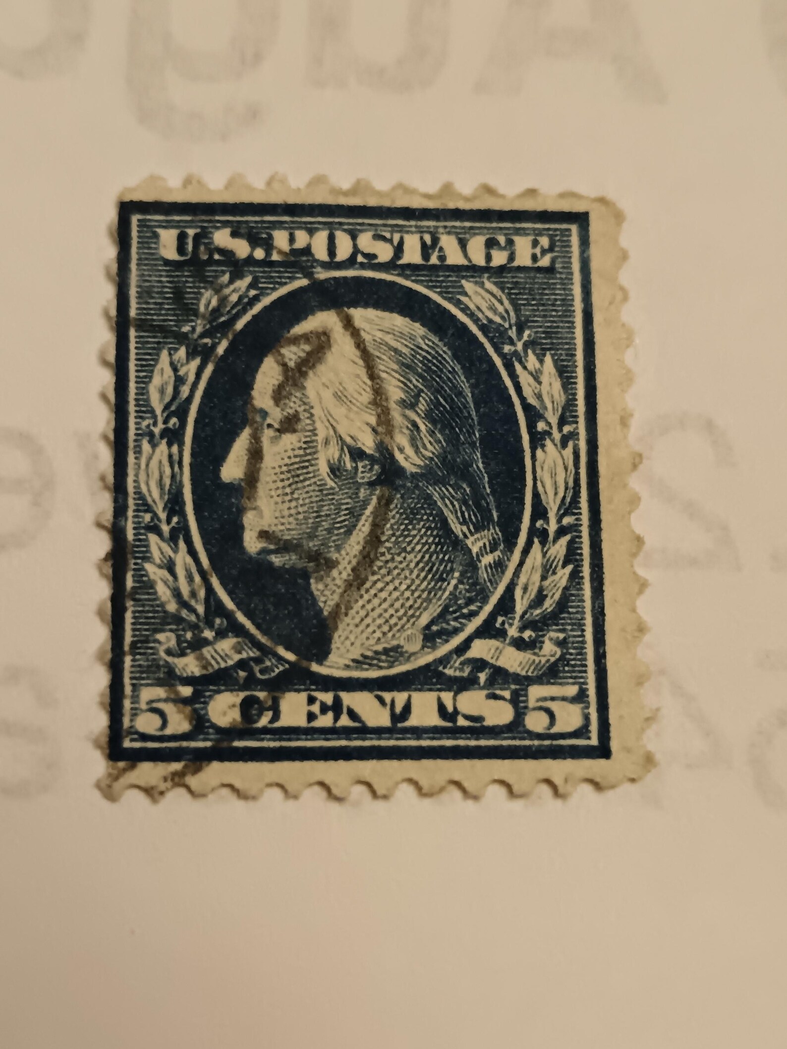 RARE USA Vintage George Washington Stamp 5 Cents. Blue. - Etsy