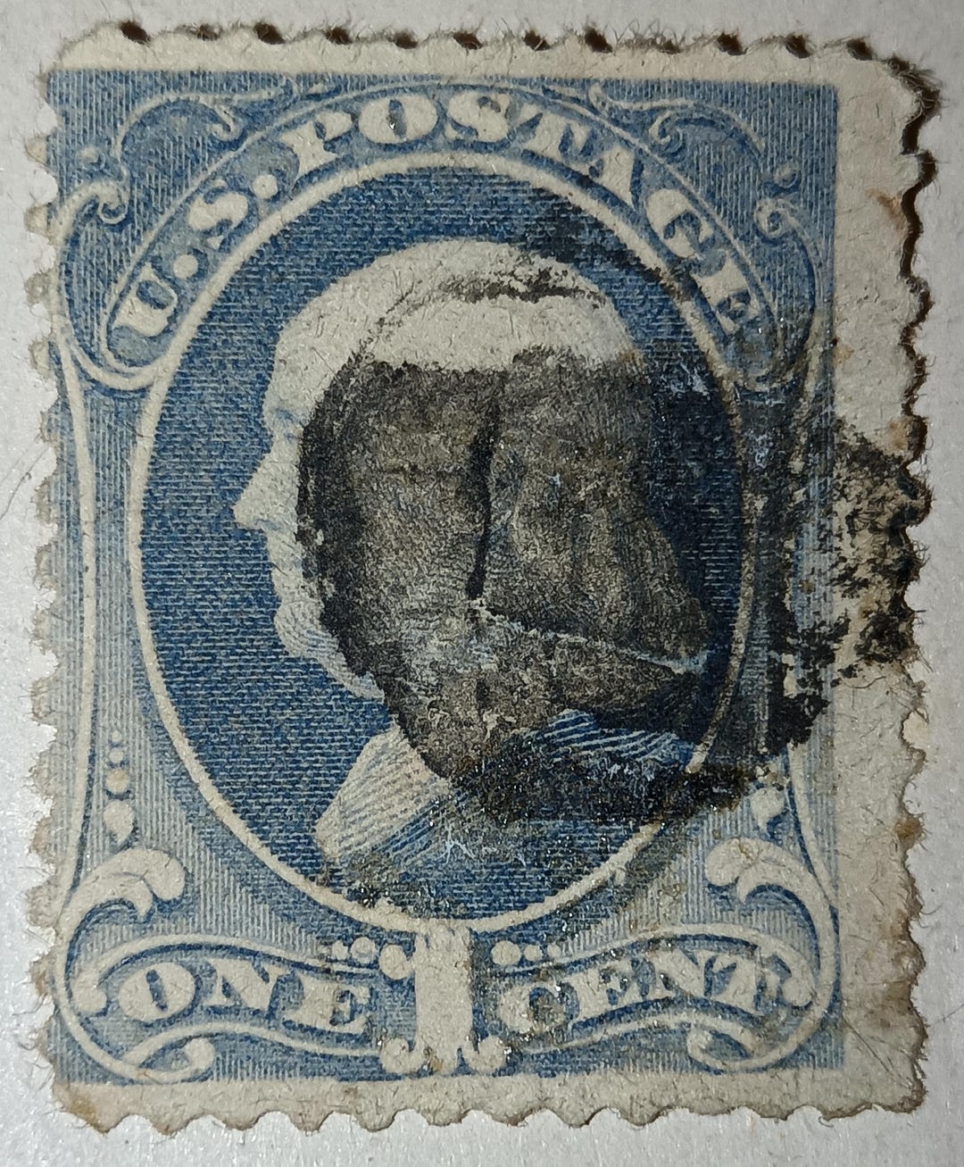 Vintage USA Stamp. 1800's. Benjamin Franklin. 1 Cent Blue. - Etsy