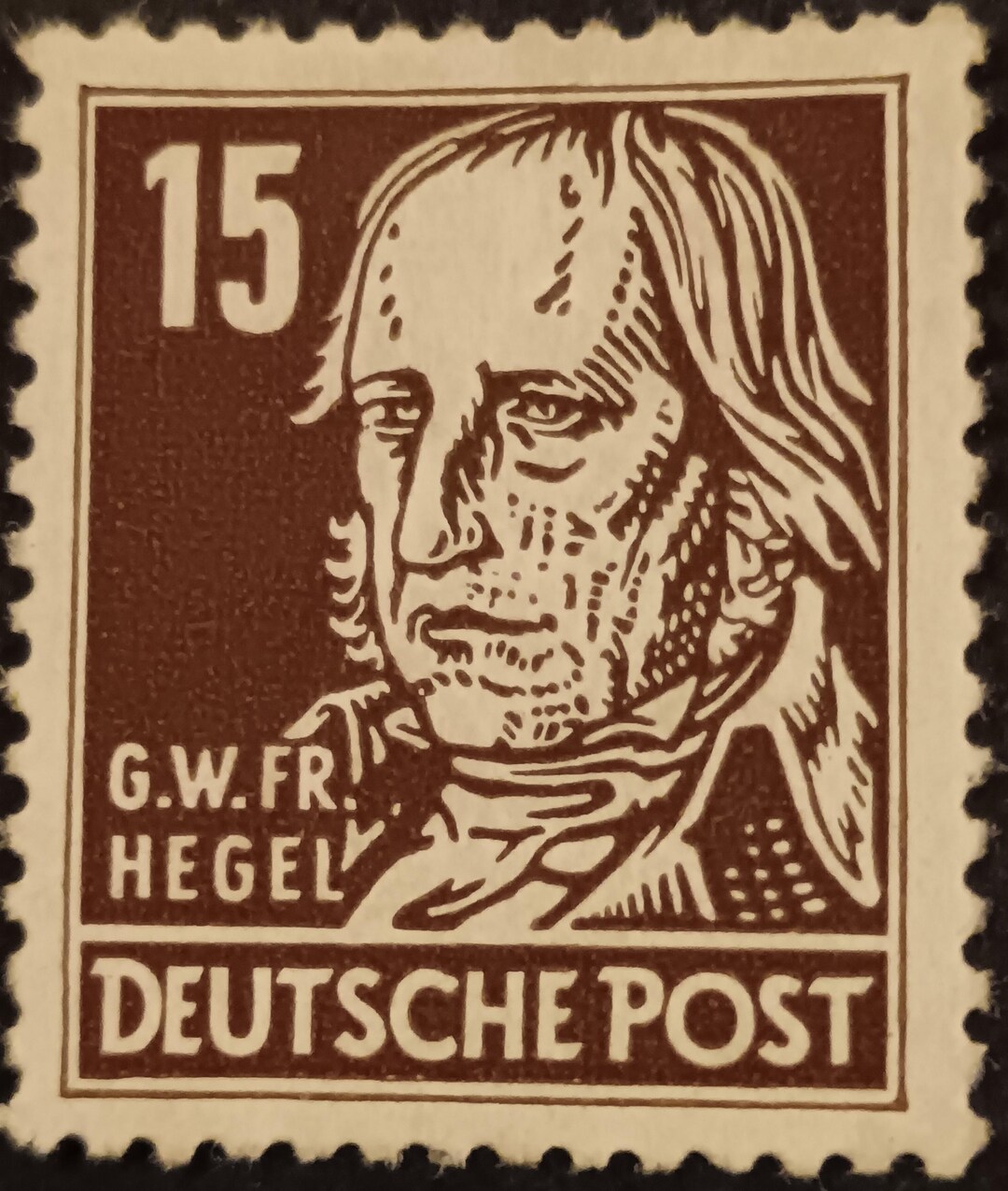 Vintage German Stamp. Deutche Post. 15 Pfennig. G.W.FR Hegel. Unused ...
