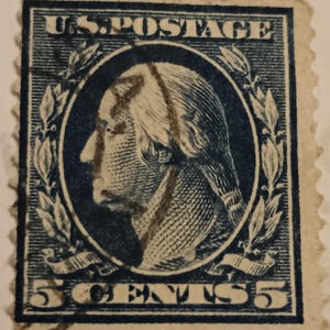RARE USA Vintage George Washington Stamp 5 Cents. Blue. - Etsy