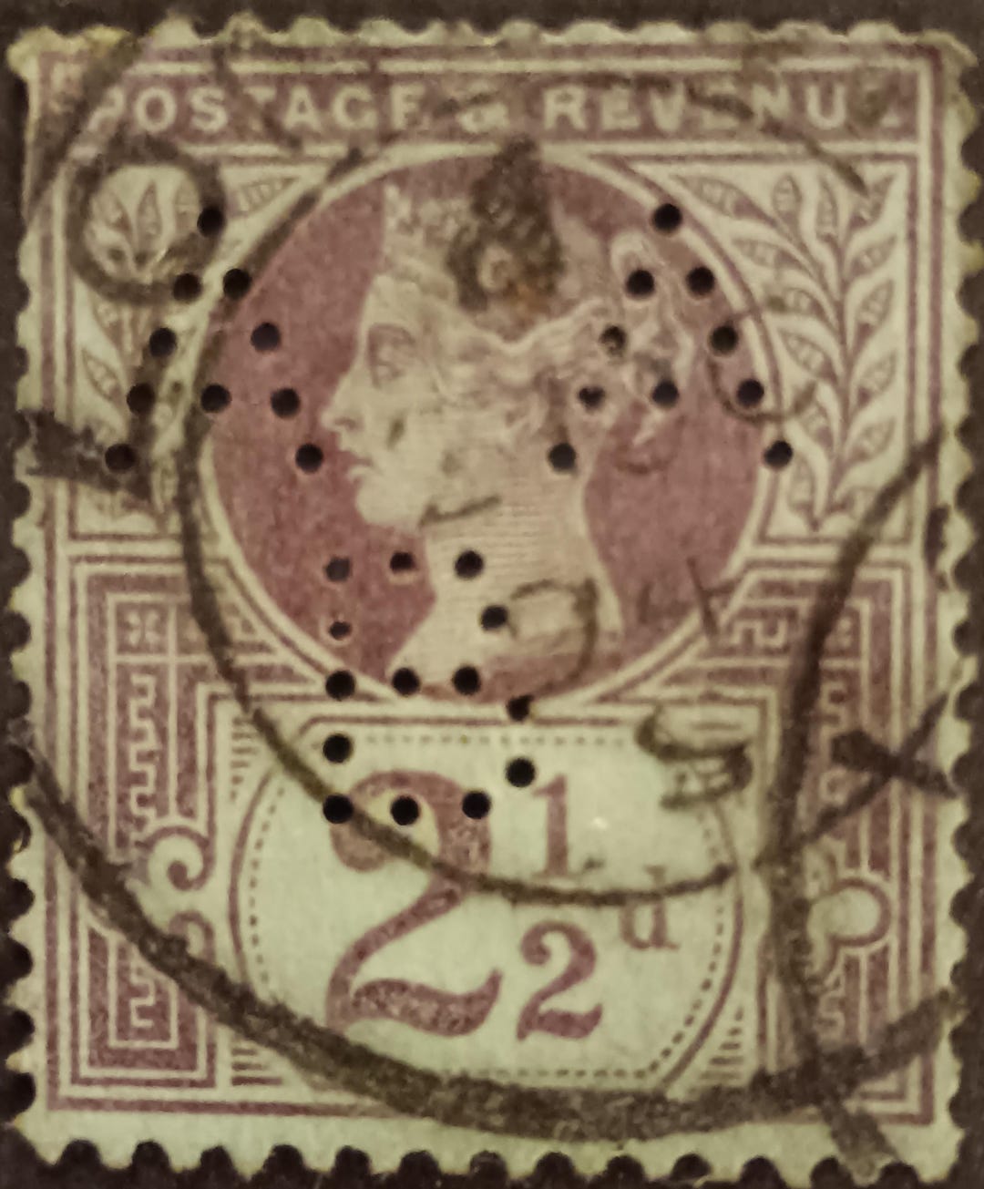 Vintage British Stamp. 1830's. Queen Victoria With Perfin. 2 and a Half ...