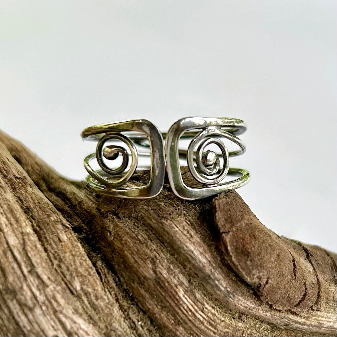 Silver Scroll Ring - Etsy