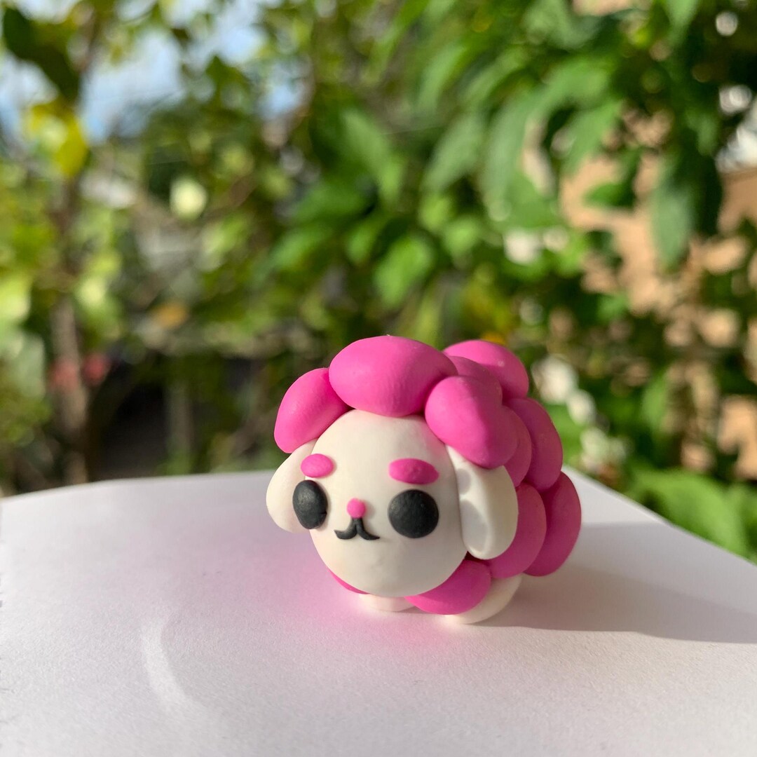 Cutie Sheep Dog (hitsuji) - Clay Figure, Handmade Figurine, Polymer ...