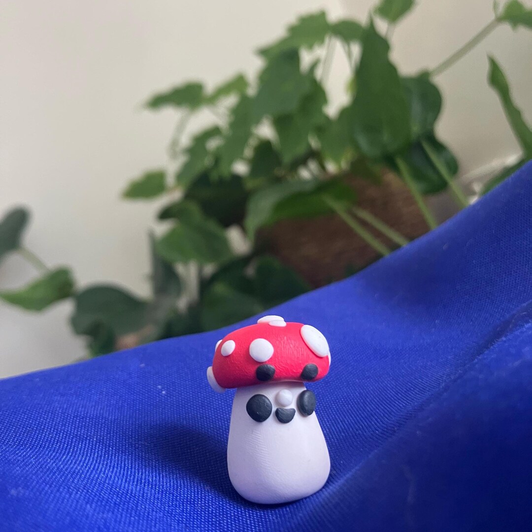 Little Bingus Mushroom Guy Clay Mushroom Figure, Handmade Mushroom ...