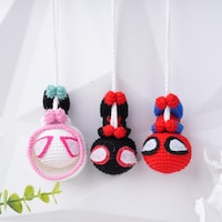 Crochet Spider-man Car Hanger, Amigurumi Car Accessories, Handmade ...