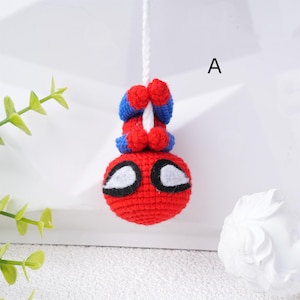 Crochet Spider-man Car Hanger, Amigurumi Car Accessories, Handmade ...