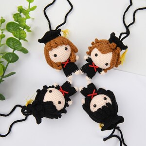 NEW! Handmade Crochet Graduation Boy and Girl Pendant Ornament, Knitted ...