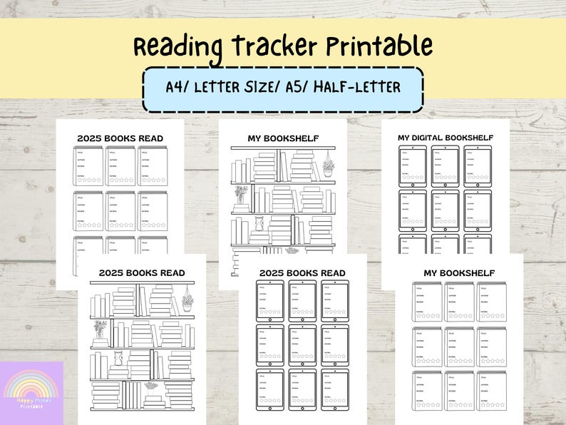 Reading Tracker Printable, My Bookshelf Tracker Template, 2025 Books ...