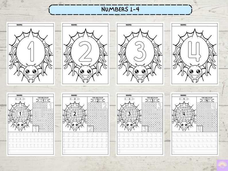 Number 1-20 Tracing Worksheet, Spider Themed Number Printable ...