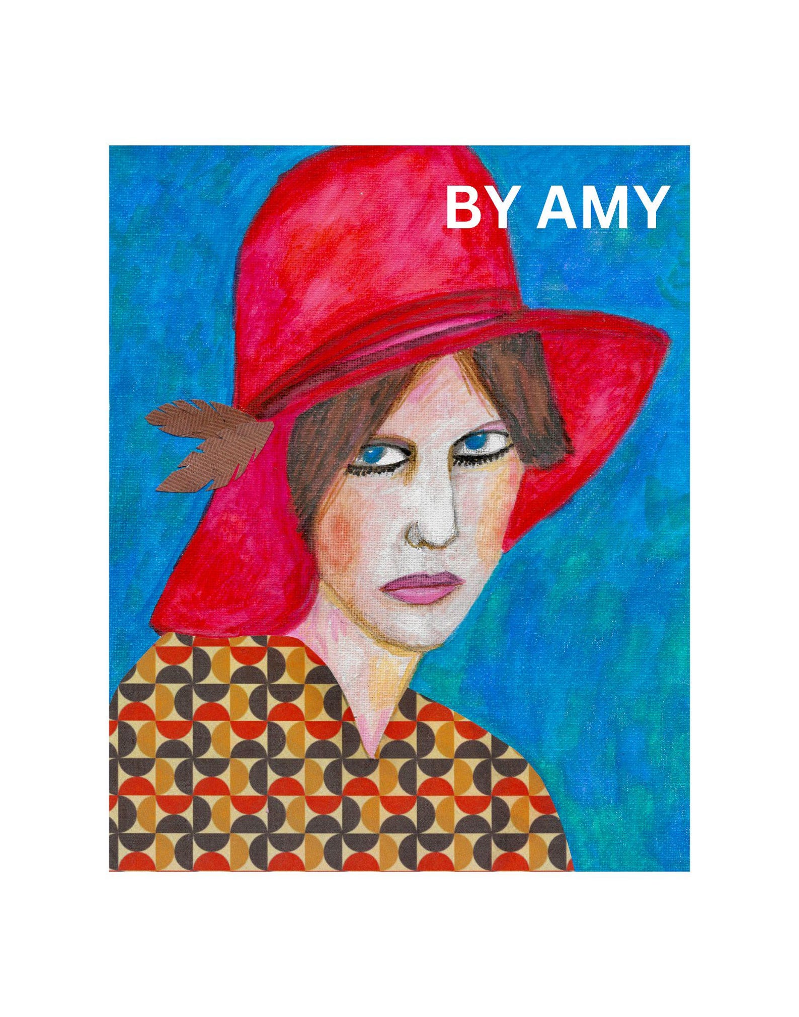 Alana; Art Print of Female Portrait - Mixed Media Wall Art - Etsy