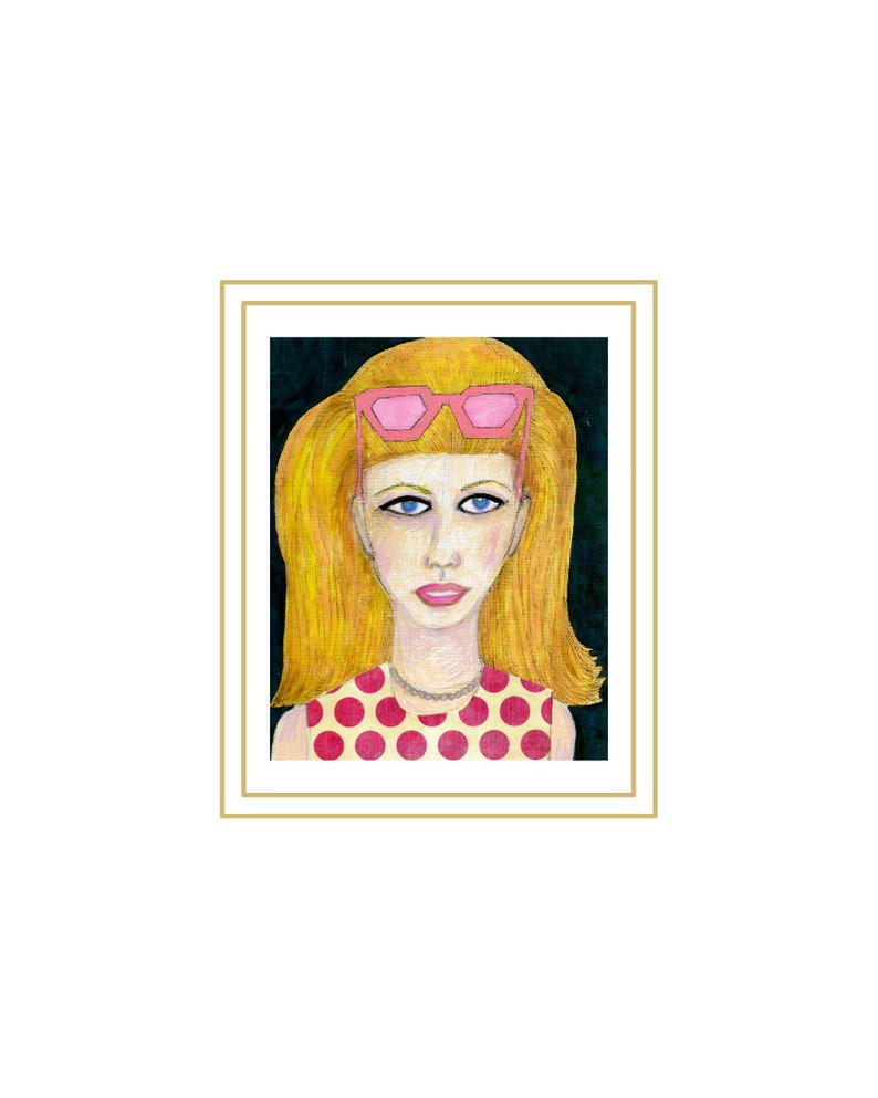 Priscilla;art Print of Female Portrait- Mixed Media, Wall Art, 8"x10 ...