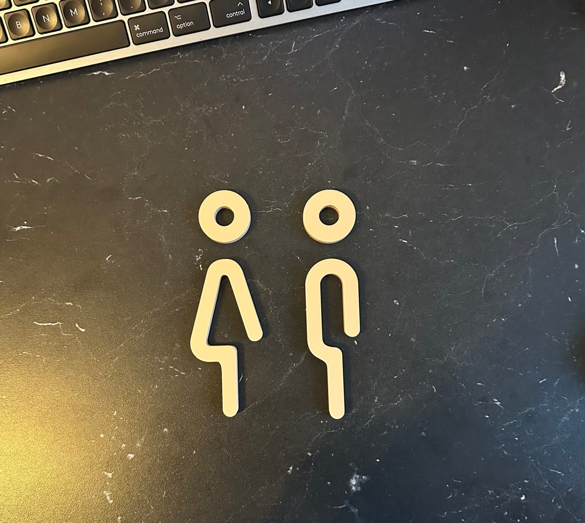 Toilettenschild, WC Schild, Gäste WC-Schild, Badezimmer Dekoration, 3D ...