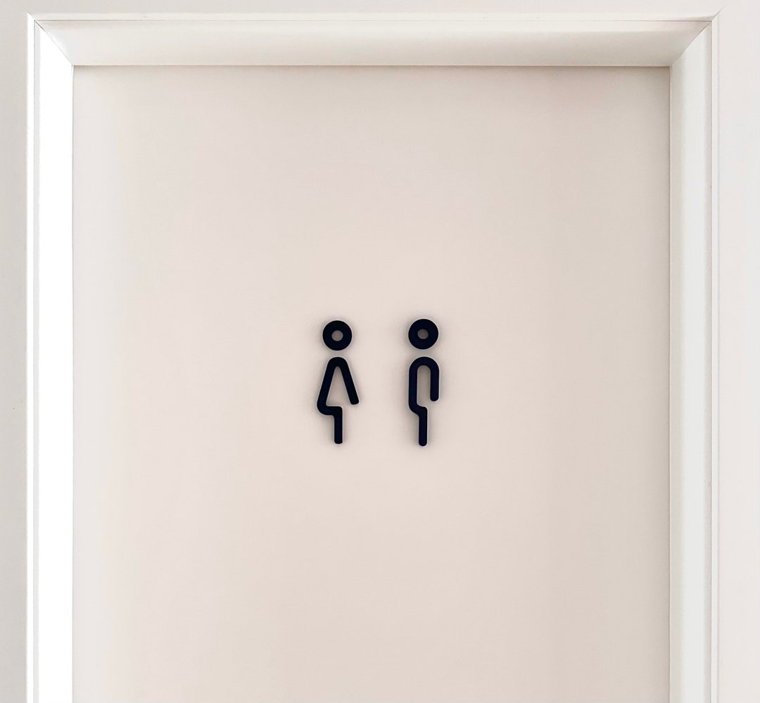 Toilettenschild, WC Schild, Gäste WC-Schild, Badezimmer Dekoration, 3D ...