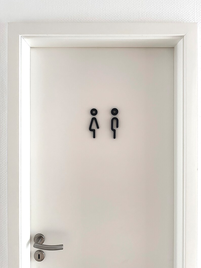 Toilettenschild, WC Schild, Gäste WC-Schild, Badezimmer Dekoration, 3D ...