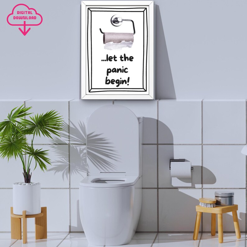 Funny Bathroom Wall Art Printable Aesthetic Trendy Toilet Restroom Decor Digital Print Download ...