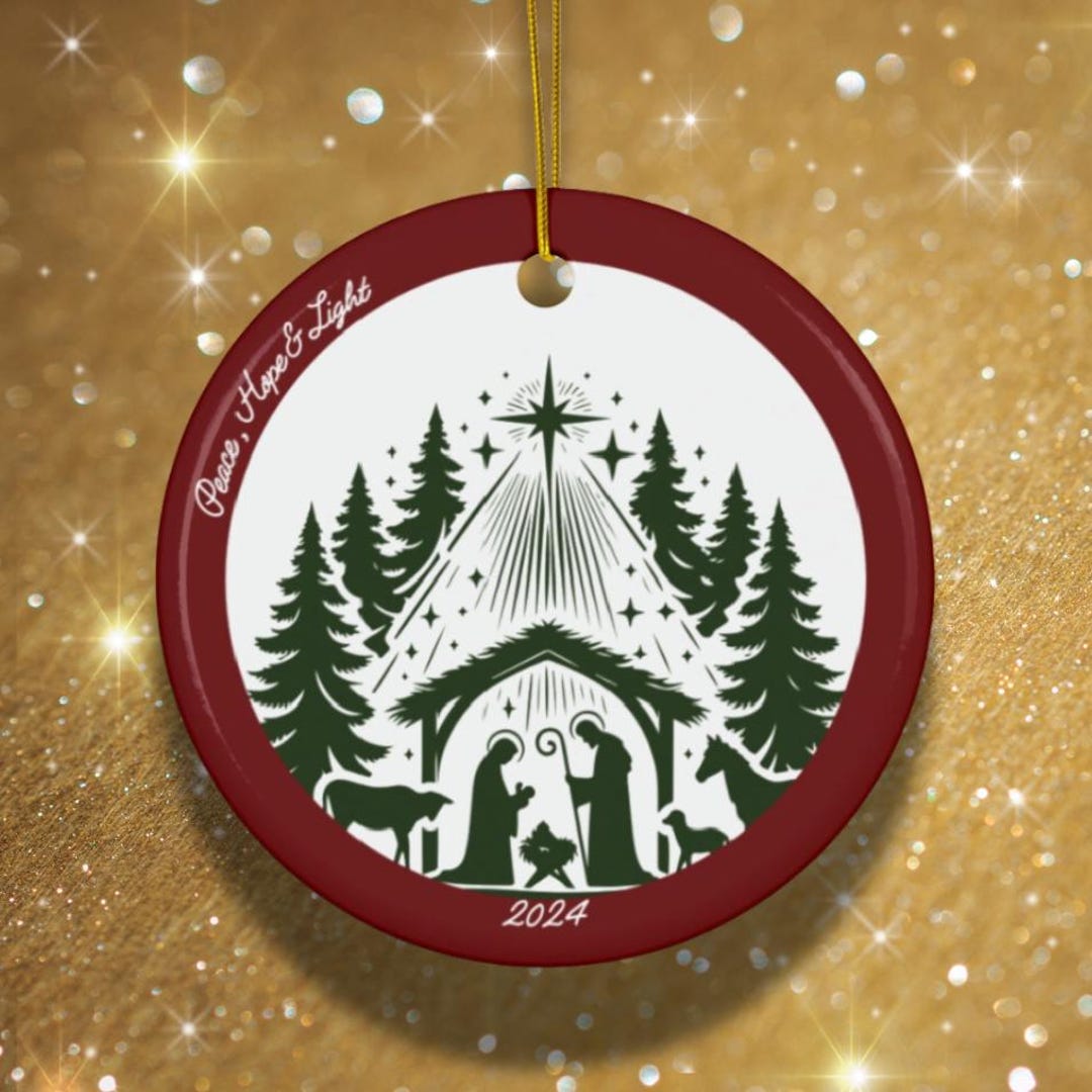 2024 Christmas Nativity Ornament, Peace, Hope & Light, Nativity Scene ...