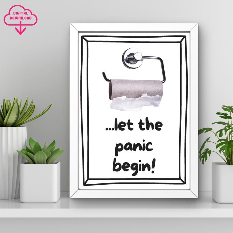 Funny Bathroom Wall Art Printable Aesthetic Trendy Toilet Restroom Decor Digital Print Download ...
