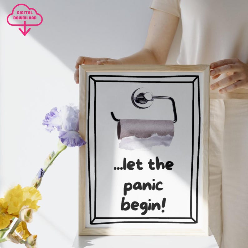 Funny Bathroom Wall Art Printable Aesthetic Trendy Toilet Restroom Decor Digital Print Download ...