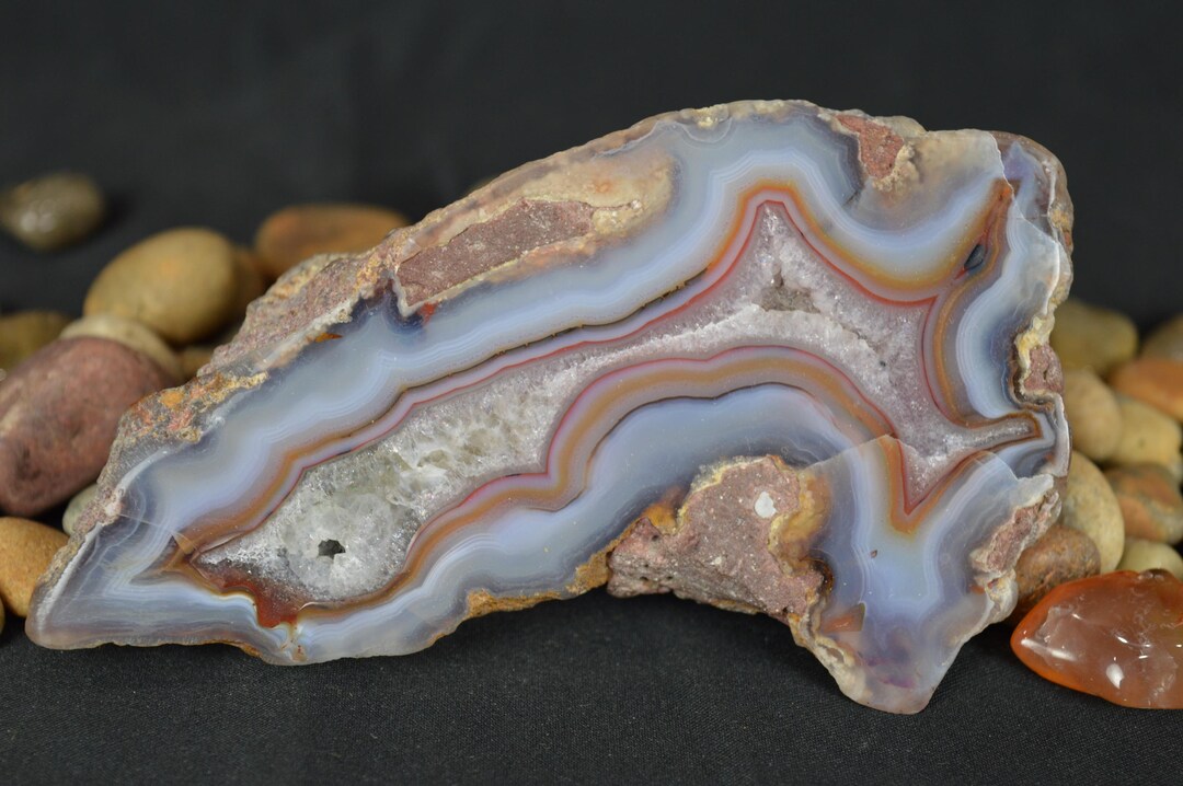 Lovely Laguna Agate Specimen Half Polished Nodule Raw Rough Geode ...