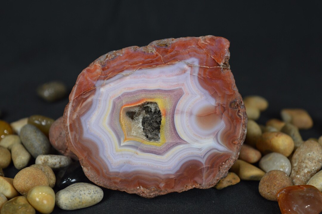 Lovely Laguna Agate Specimen Half Polished Nodule Raw Rough Geode ...