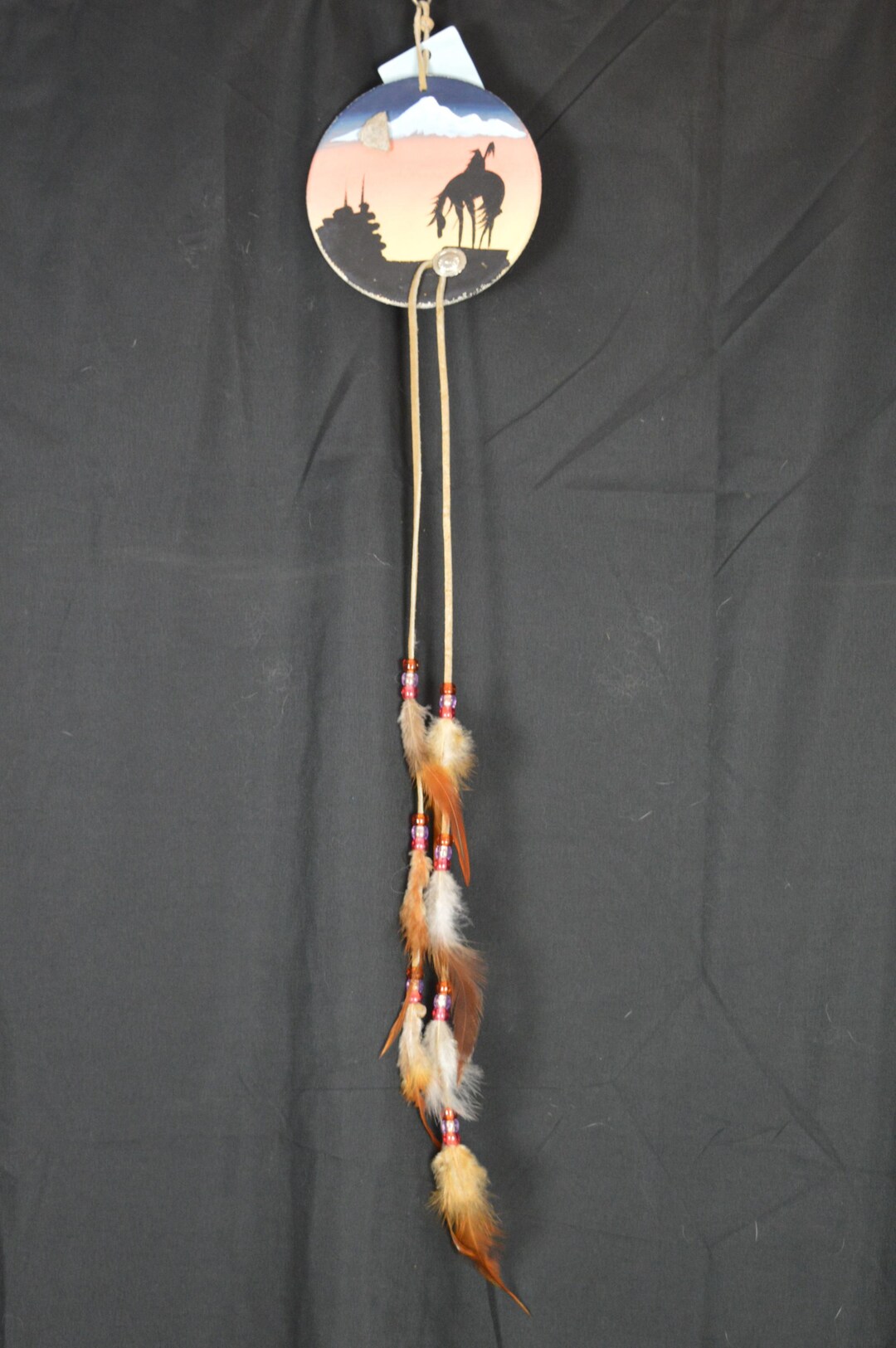Beautiful Native American End of Trail Shield With Feathers Chakra ...