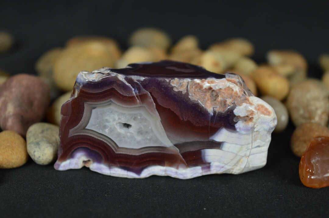 Lovely Laguna Agate Specimen Half Polished Nodule Raw Rough Geode ...