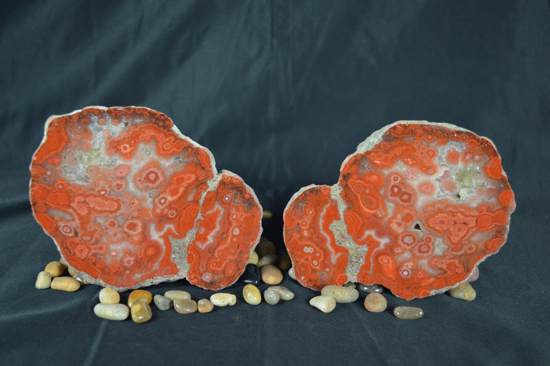 Stunning Large Dulcote Agate Specimen With Calcite and Eyes From ...