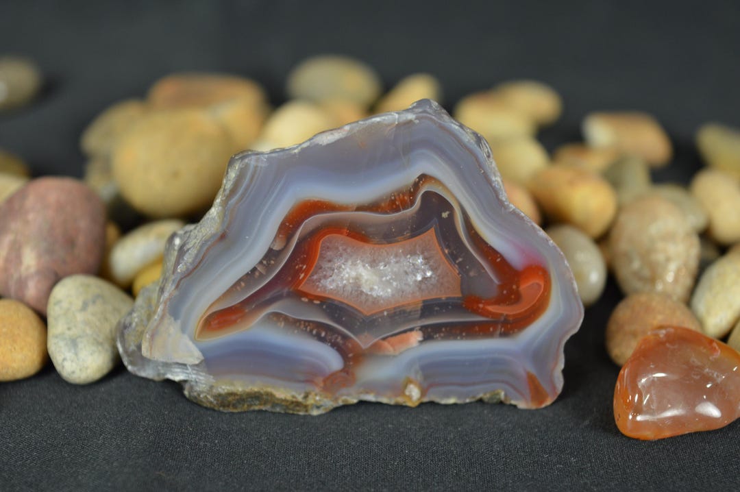 Lovely Laguna Agate Specimen Half Polished Nodule Raw Rough Geode ...