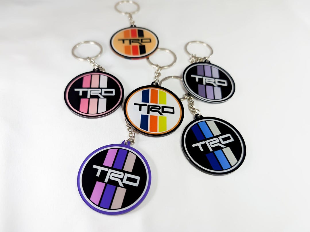 TRD Retro Stripes Toyota Keychains: Double-sided Acrylic Emblem - Etsy