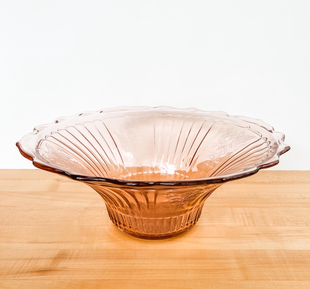 Vintage Anchor Hocking Mayfair Pink Flared Bowl - Etsy