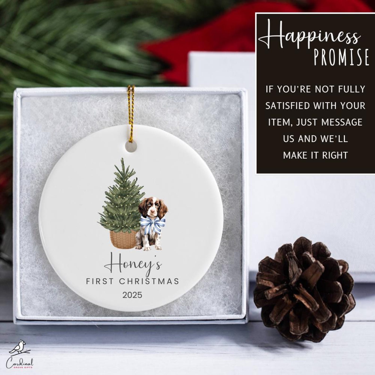 Personalized Puppy's First Christmas Ornament: English Springer Spaniel ...