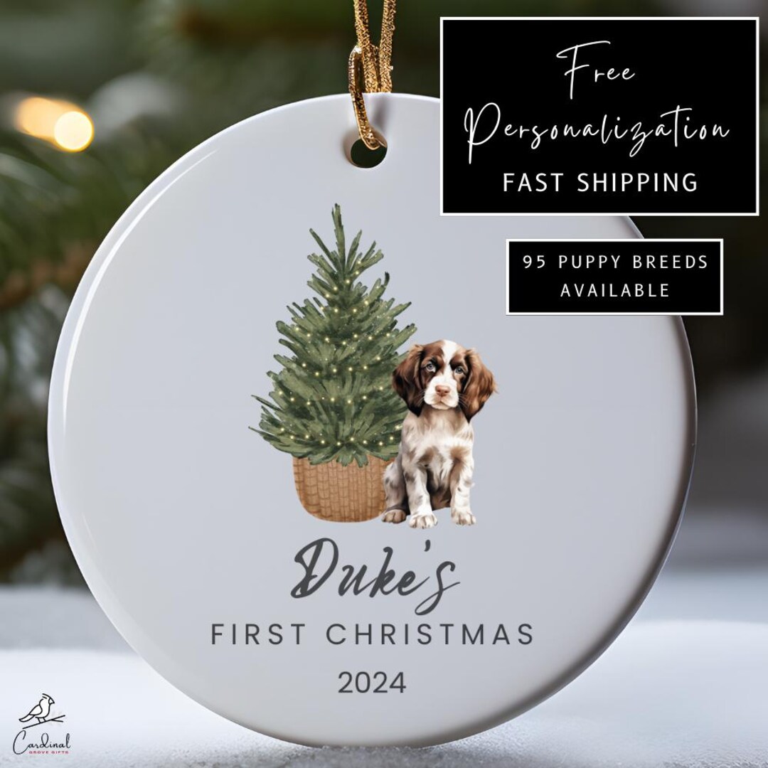 Personalized Puppy's First Christmas Ornament, Dog's 1st Xmas Bauble ...