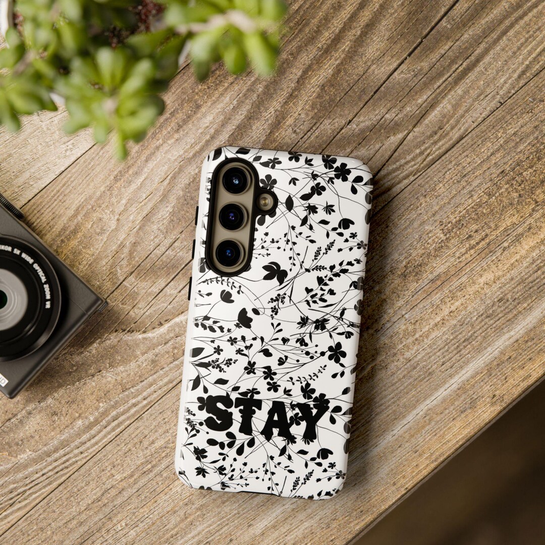 Black and White Flower stay Tough Cases, Inspirational Floral Phone ...