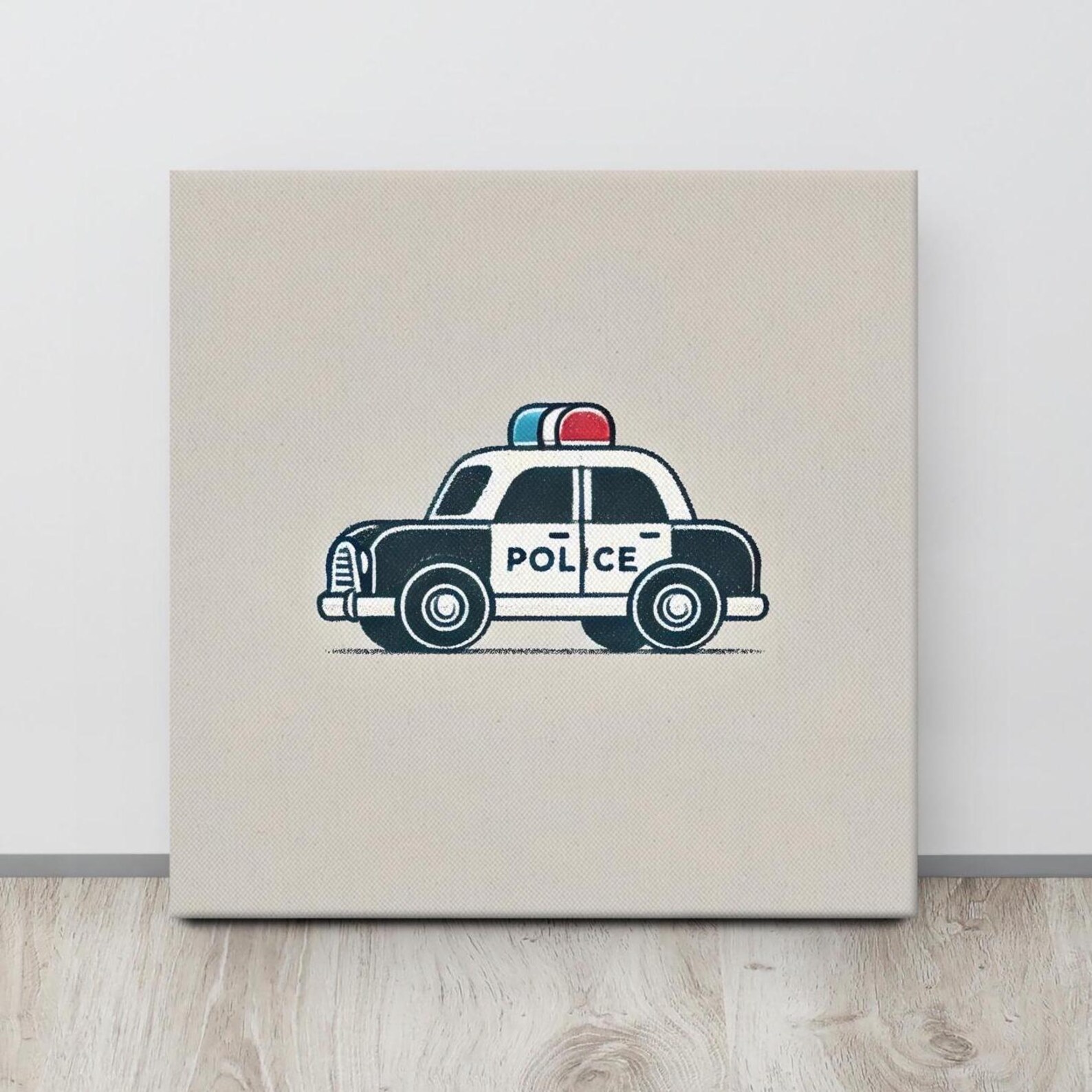 Vintage Style Police Car Nursery Print Pencil Drawing for Kids Room ...