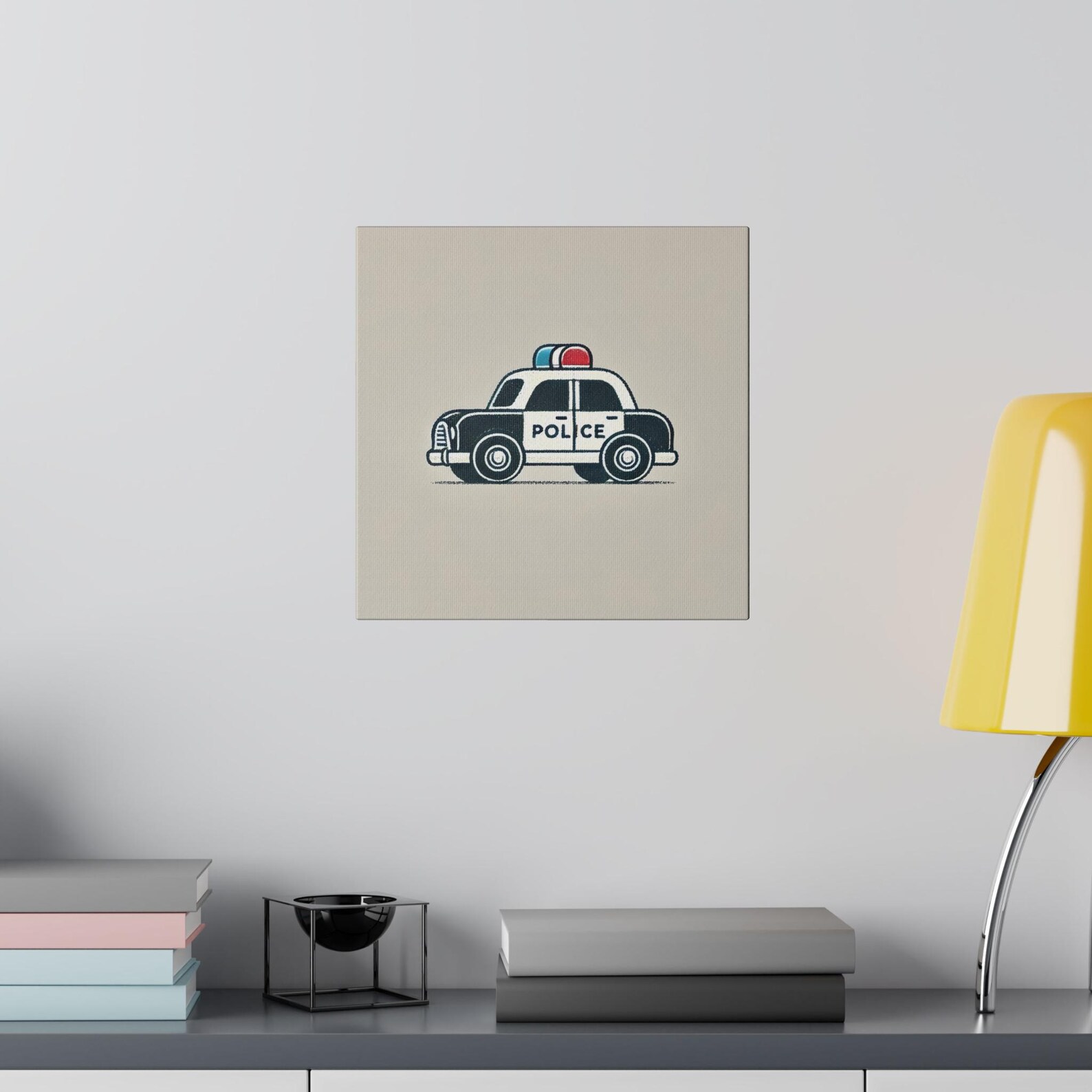 Vintage Style Police Car Nursery Print Pencil Drawing for Kids Room ...